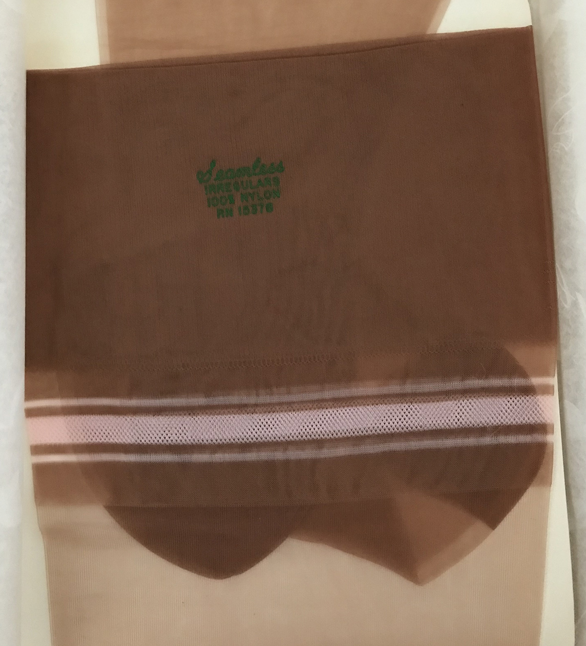 Vintage RHT : Araline Pink Band Flat Knit RHT Stocking